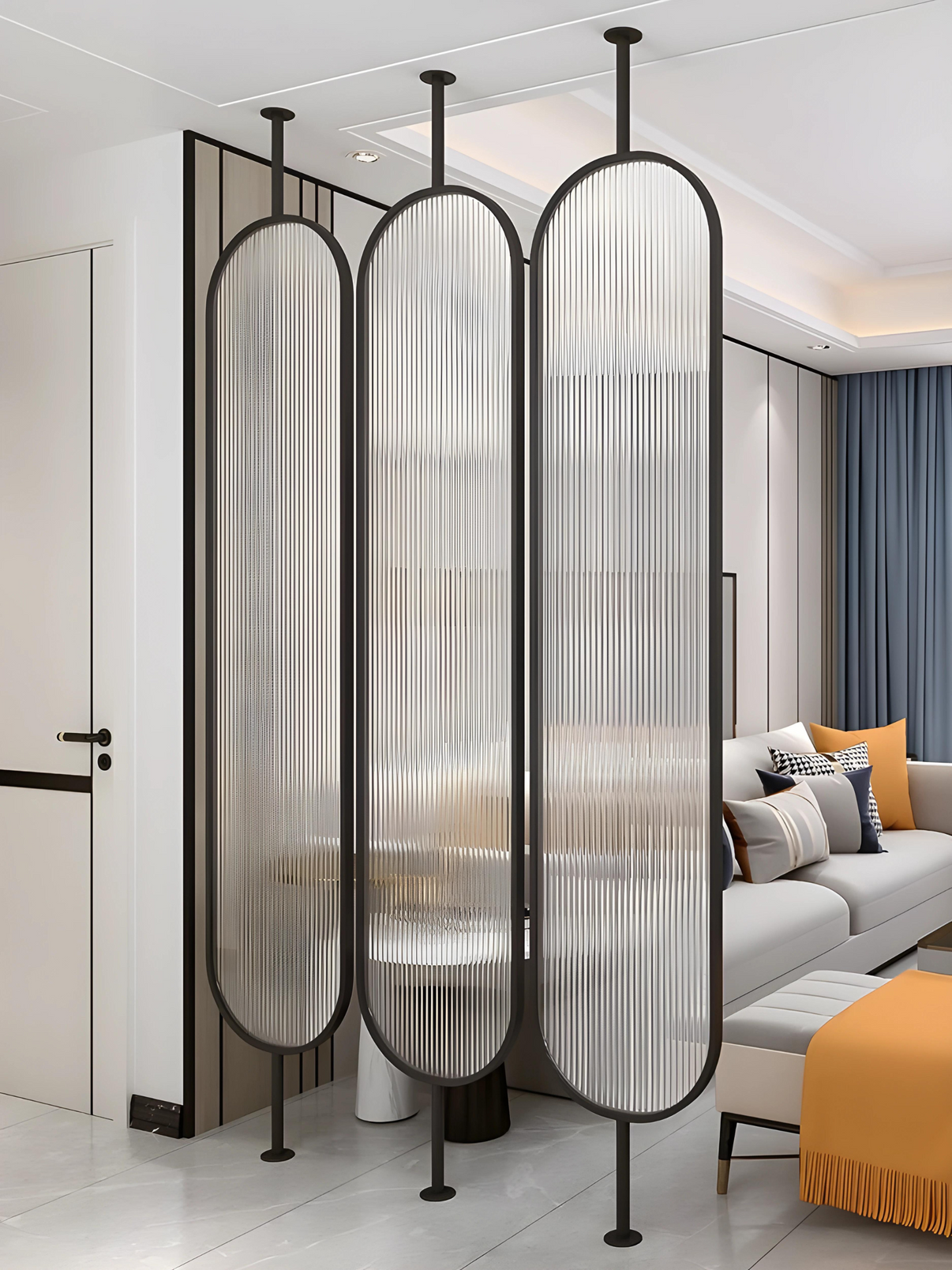 ECLAT Metal Glass Privacy Screen | Room Divider