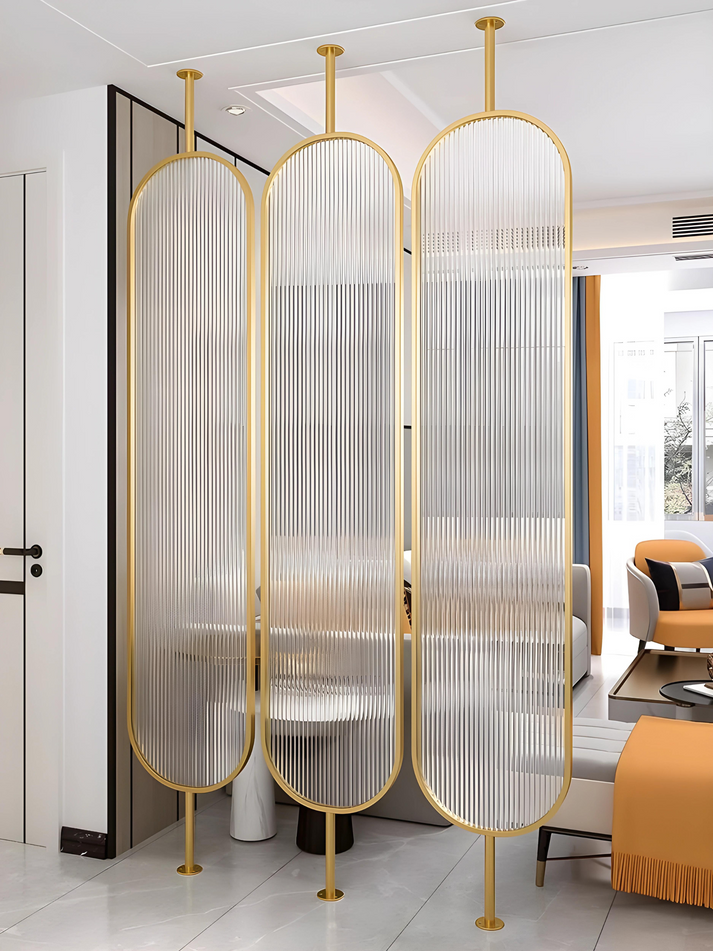 ECLAT Metal Glass Privacy Screen | Room Divider