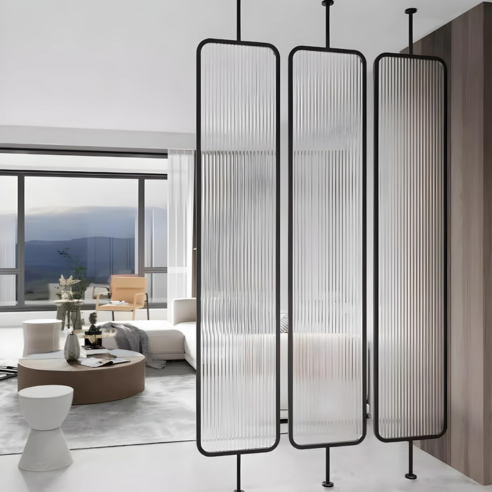 LEONI Metal Glass Privacy Screen | Room Divider