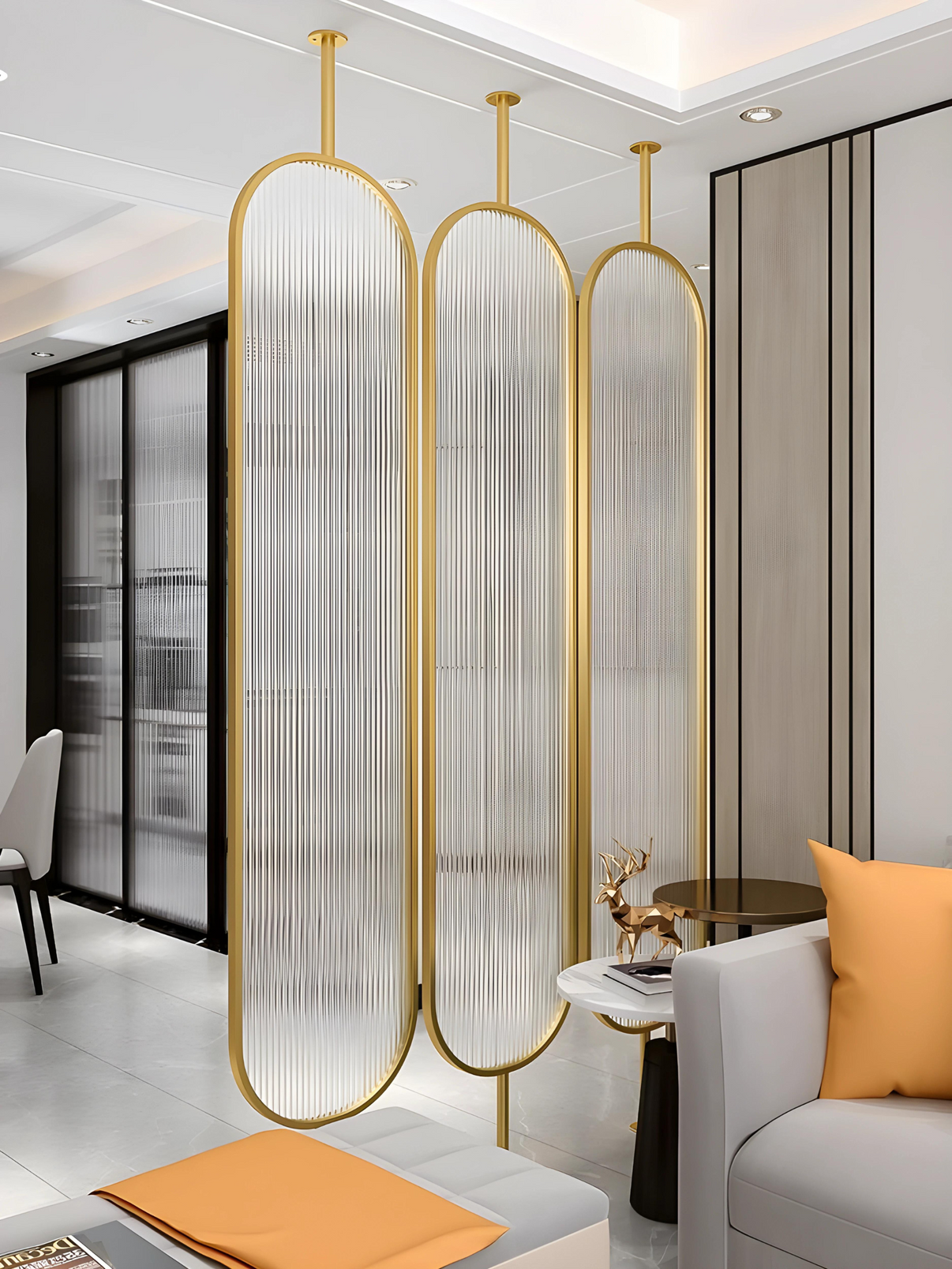 ECLAT Metal Glass Privacy Screen | Room Divider